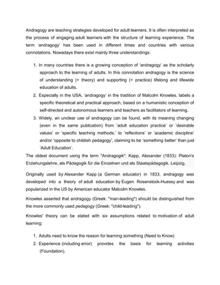 Andragogy | PDF
