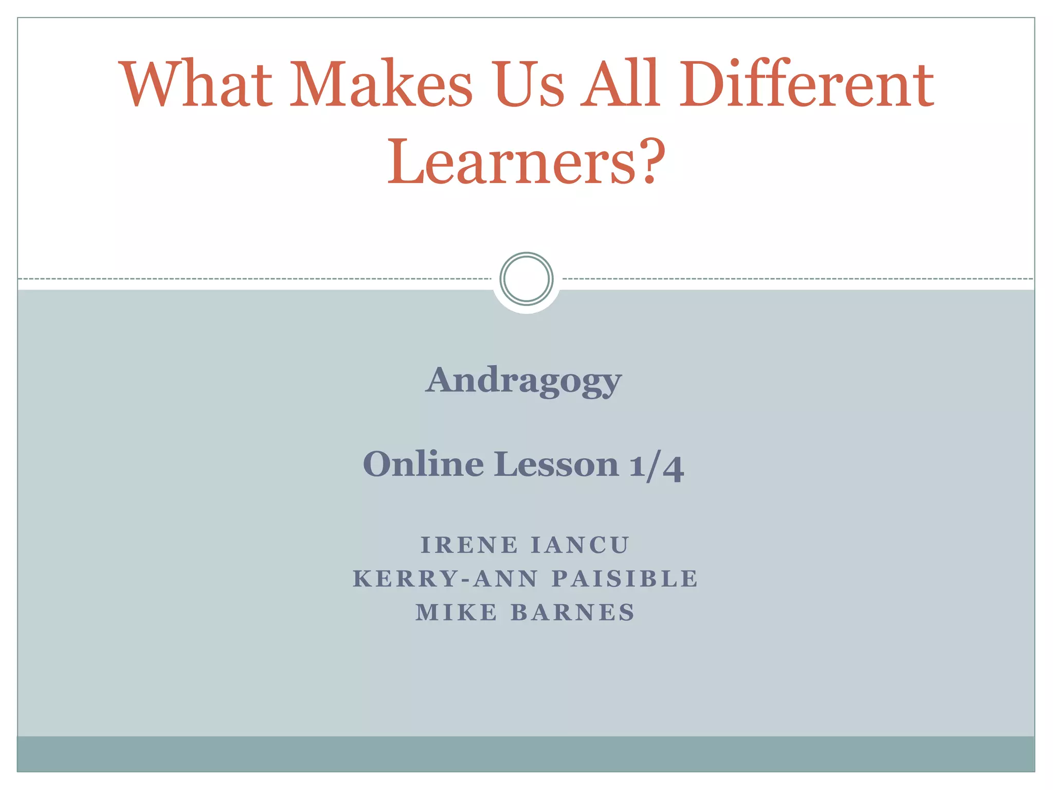 Andragogy | PPTX