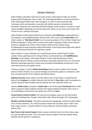 New Capital For Andhra Pradesh | DOCX