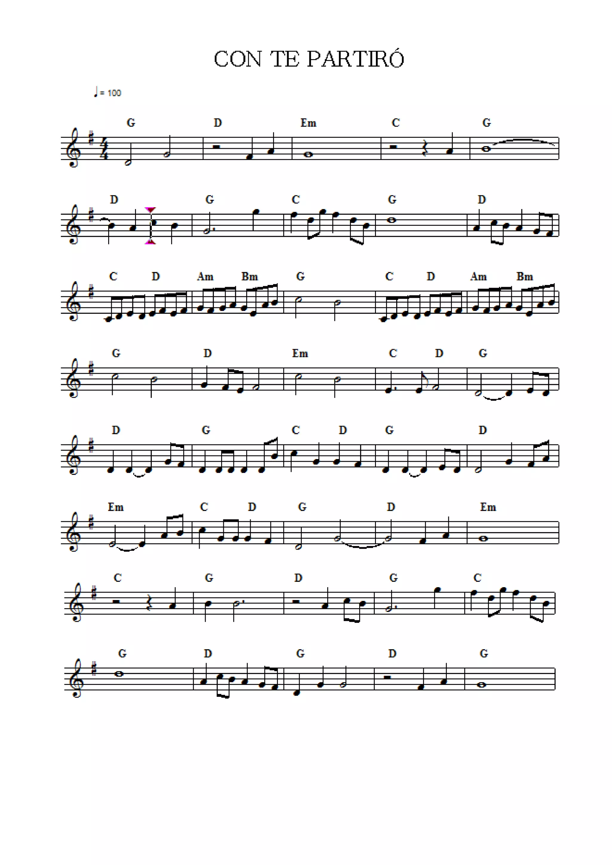 Andrea bocelli con te partiro | PDF