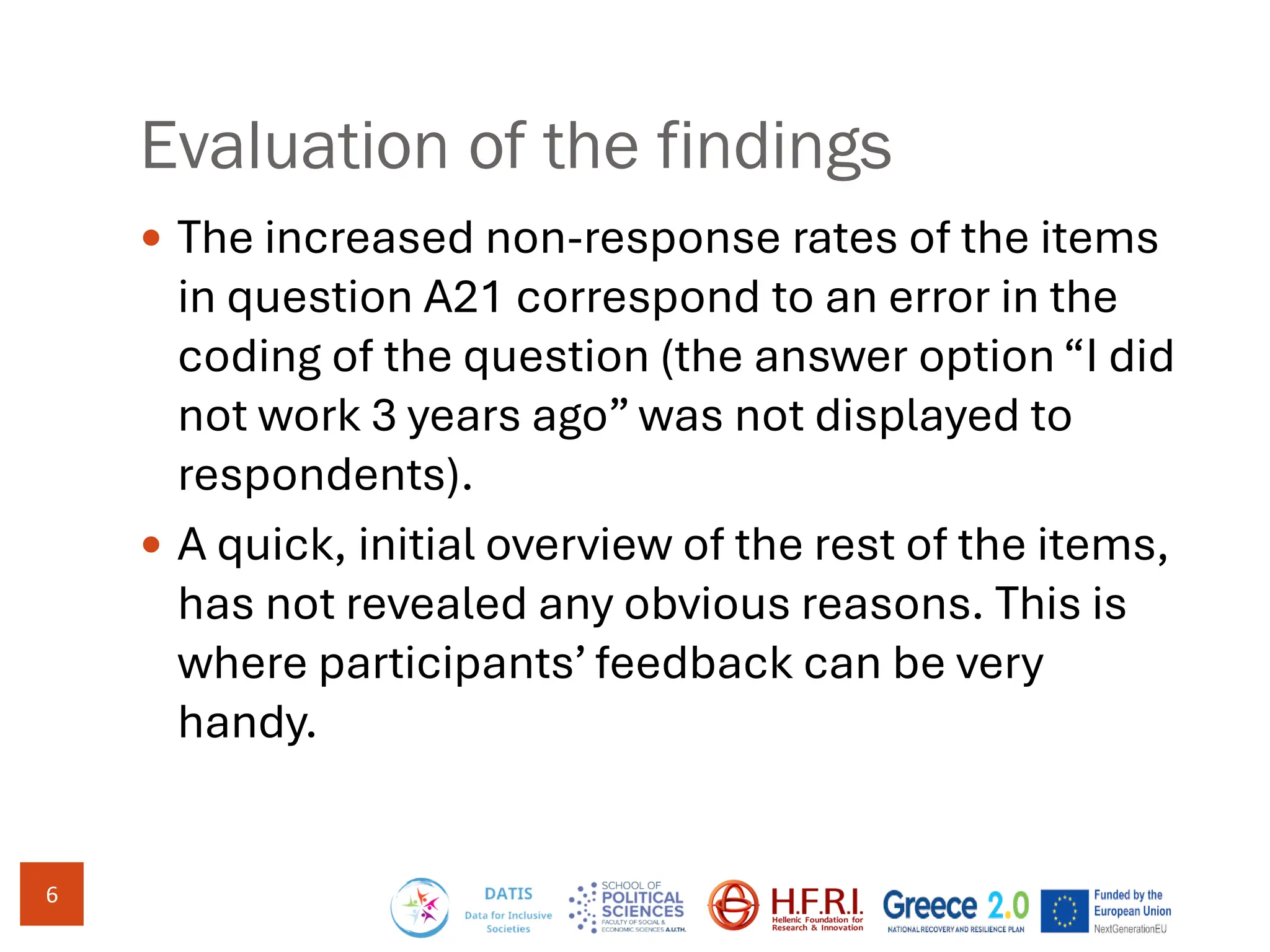 Survey Data Quality Methods Developed in DATIS | PDF