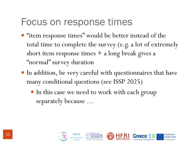 Survey Data Quality Methods Developed in DATIS | PPT