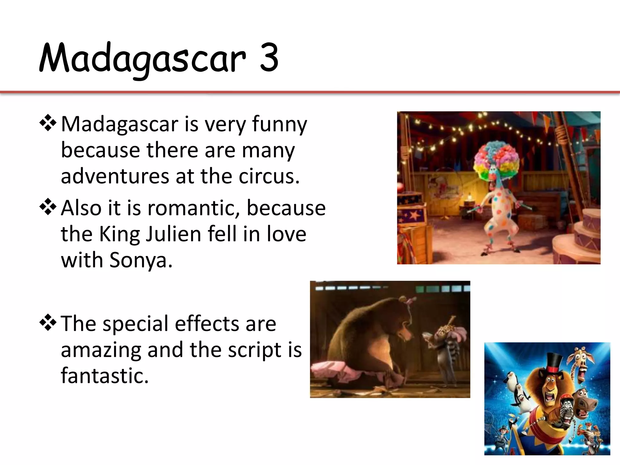 Andrea My Favorite movie: Madagascar 3 | PPTX