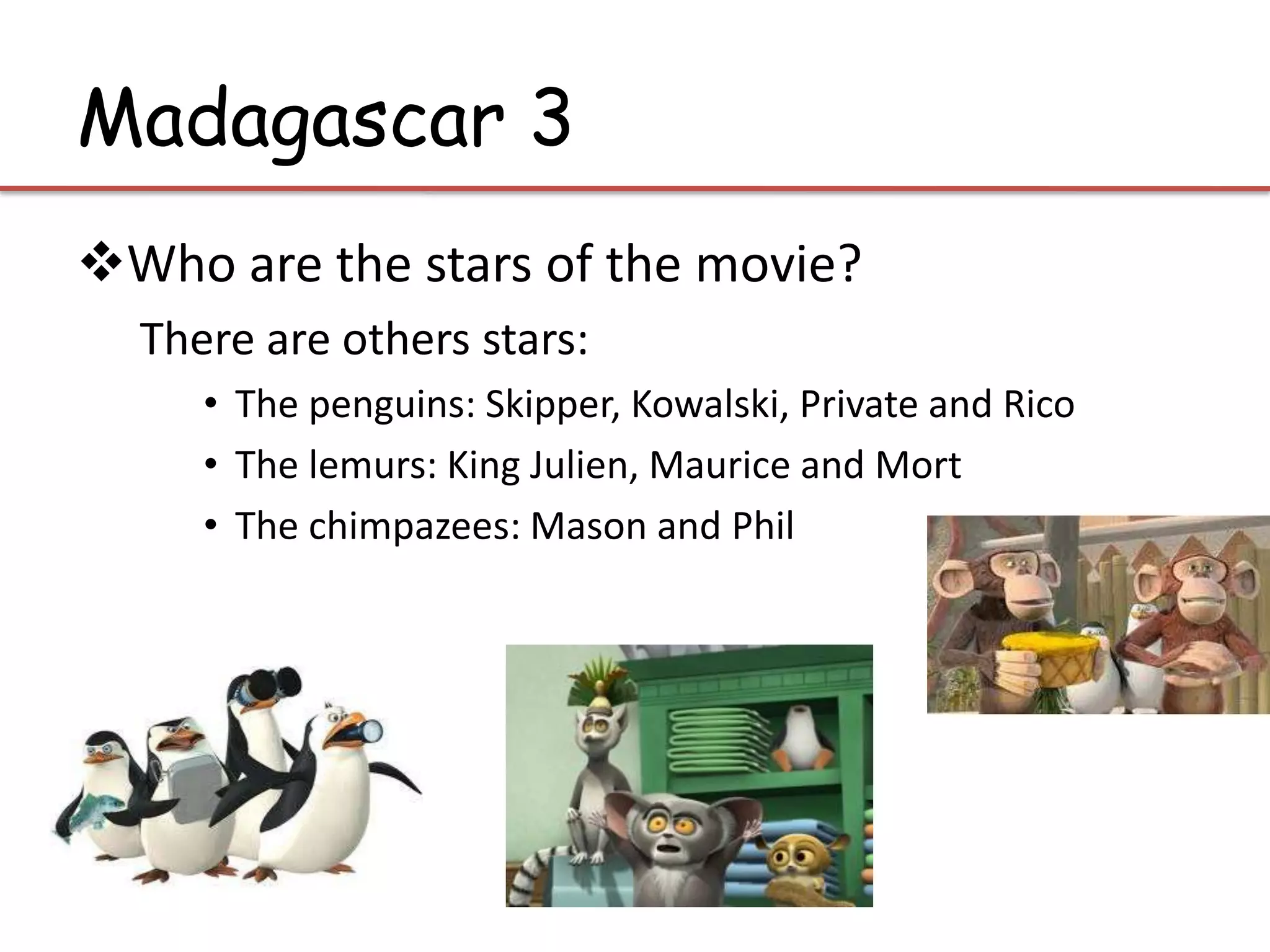 Andrea My Favorite movie: Madagascar 3 | PPTX