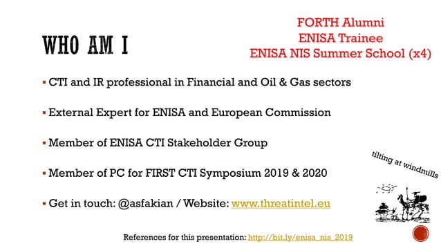 CTI Training on Intelligence Requirements - ENISA CTI Summer School ...