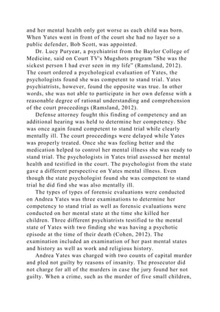 Andrea Yates Case Andrea Yates Case Analysis.docx