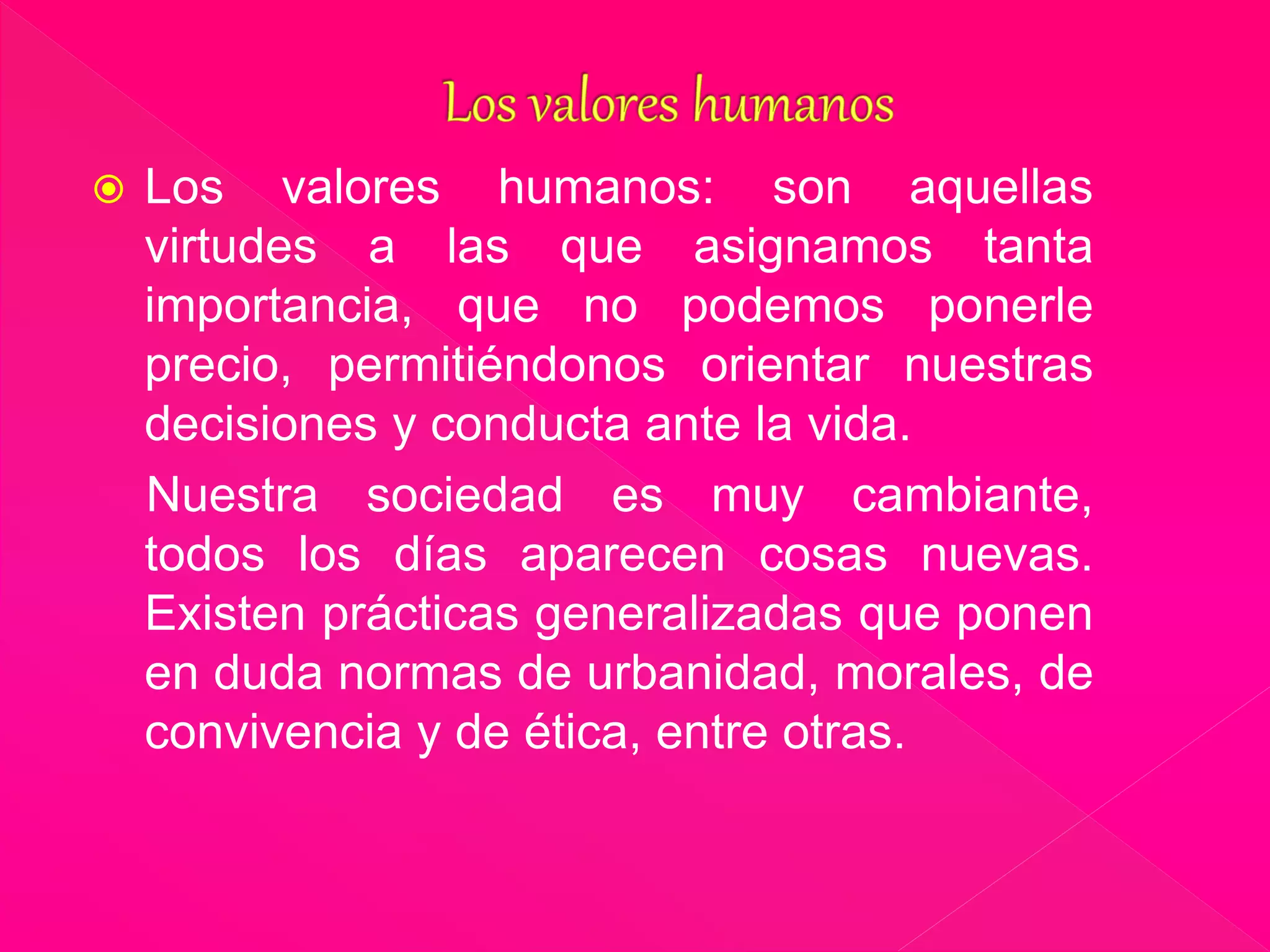 los valores humano | PPTX