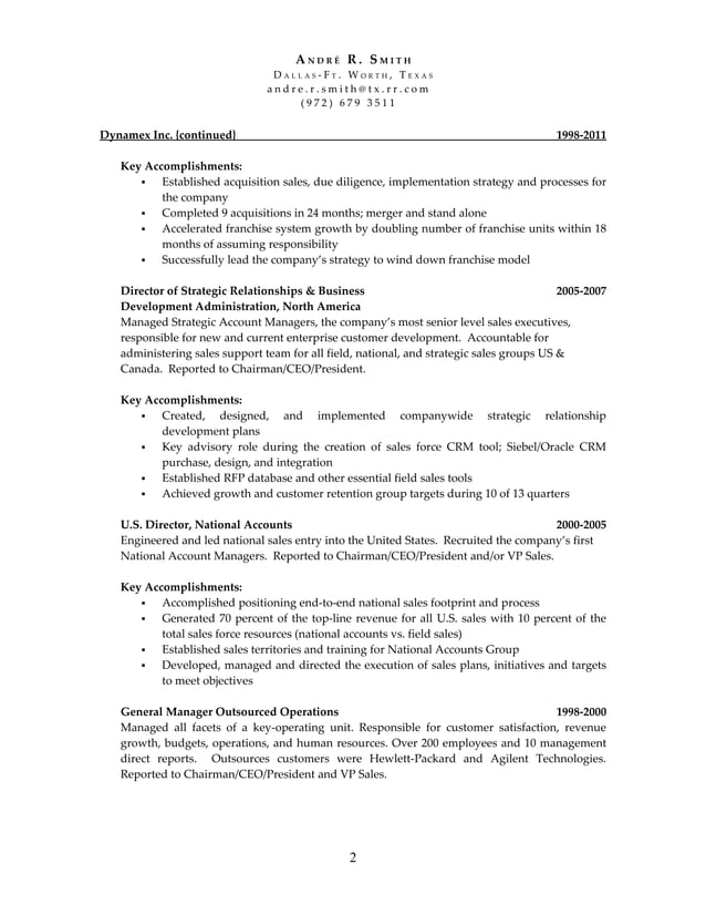 Andre R Smith Resume 2012 | DOC