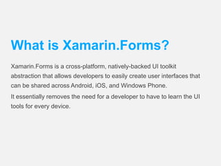Xamarin.Forms Introduction | PPTX | Computing | Technology & Computing