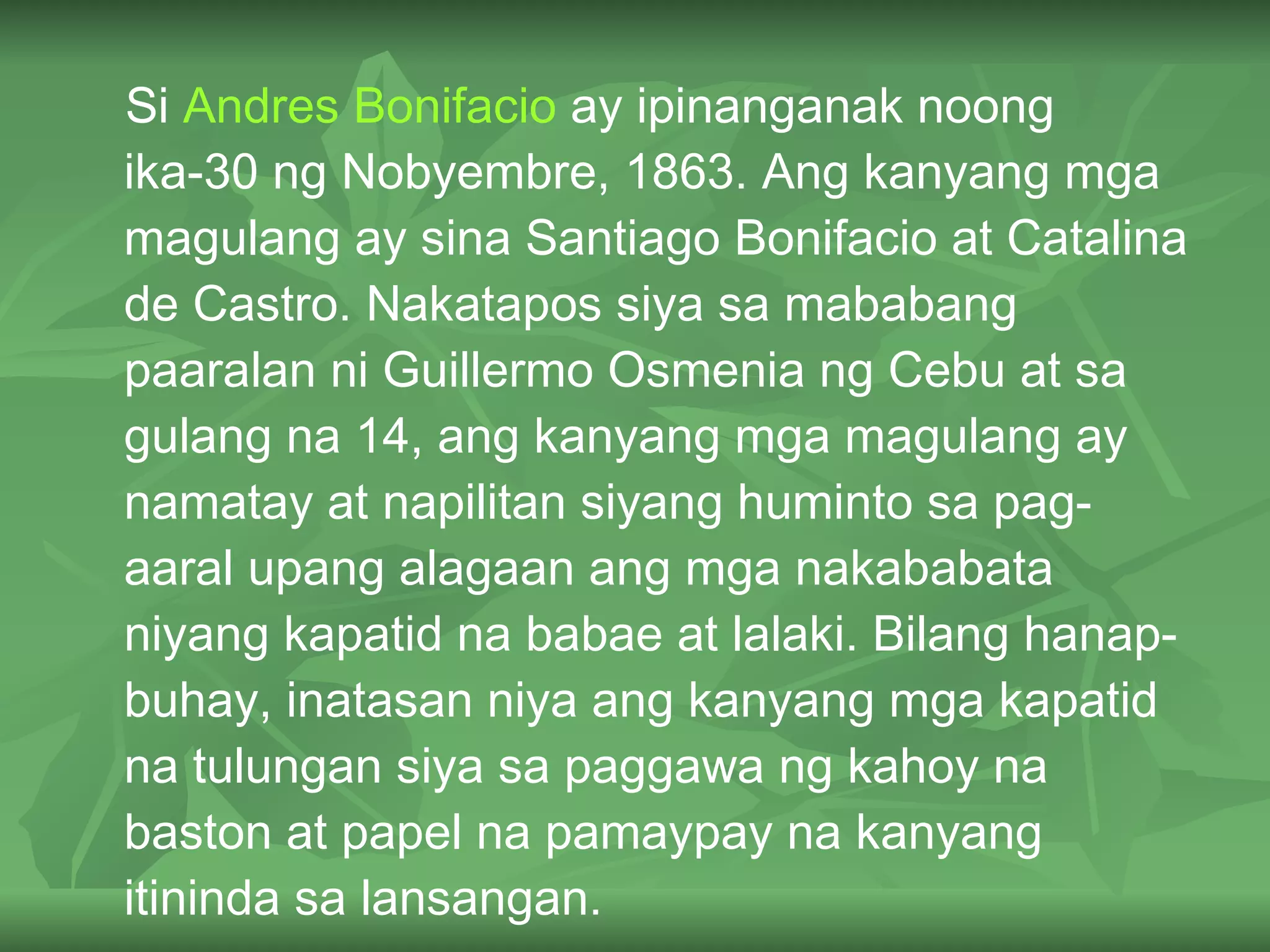 Andres bonifacio | PPT