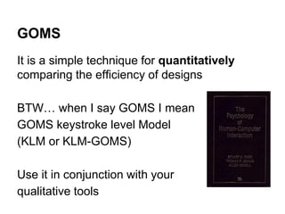 GOMS Analysis on the back of the envelope | PDF