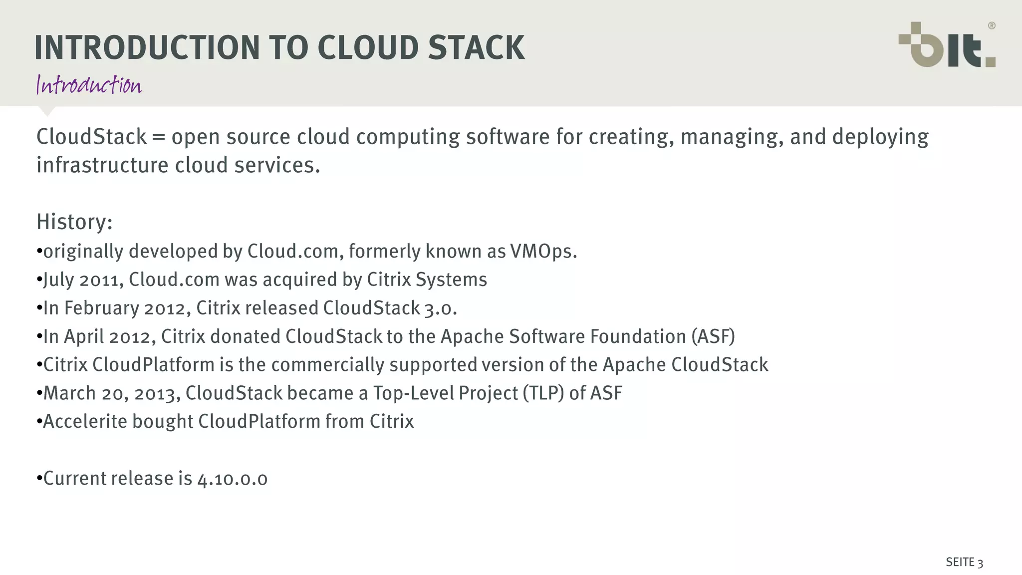 Introduction CloudStack Community - Andre Walter | PDF
