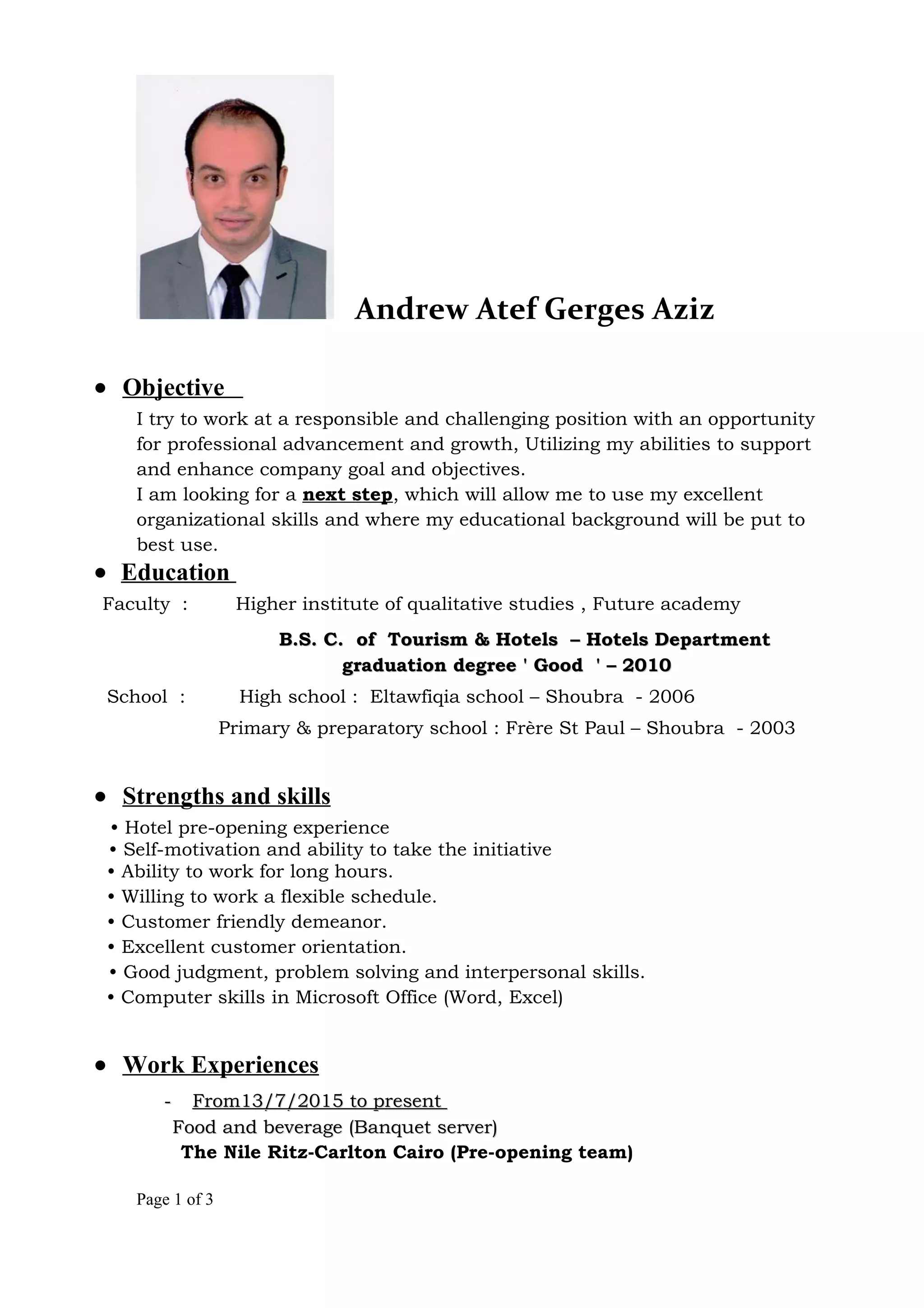 Andrew Atef CV | DOC