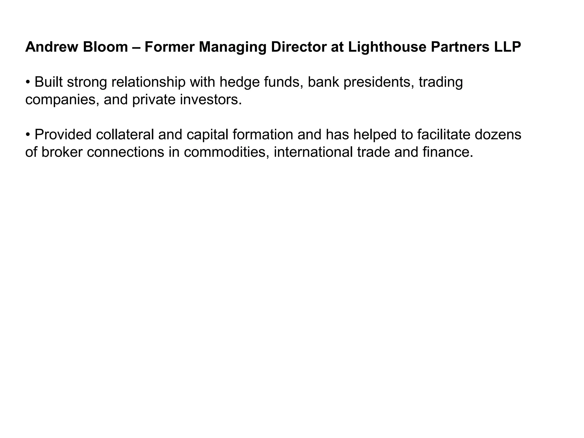 Andrew Bloom Lighthouse Partners | PPT