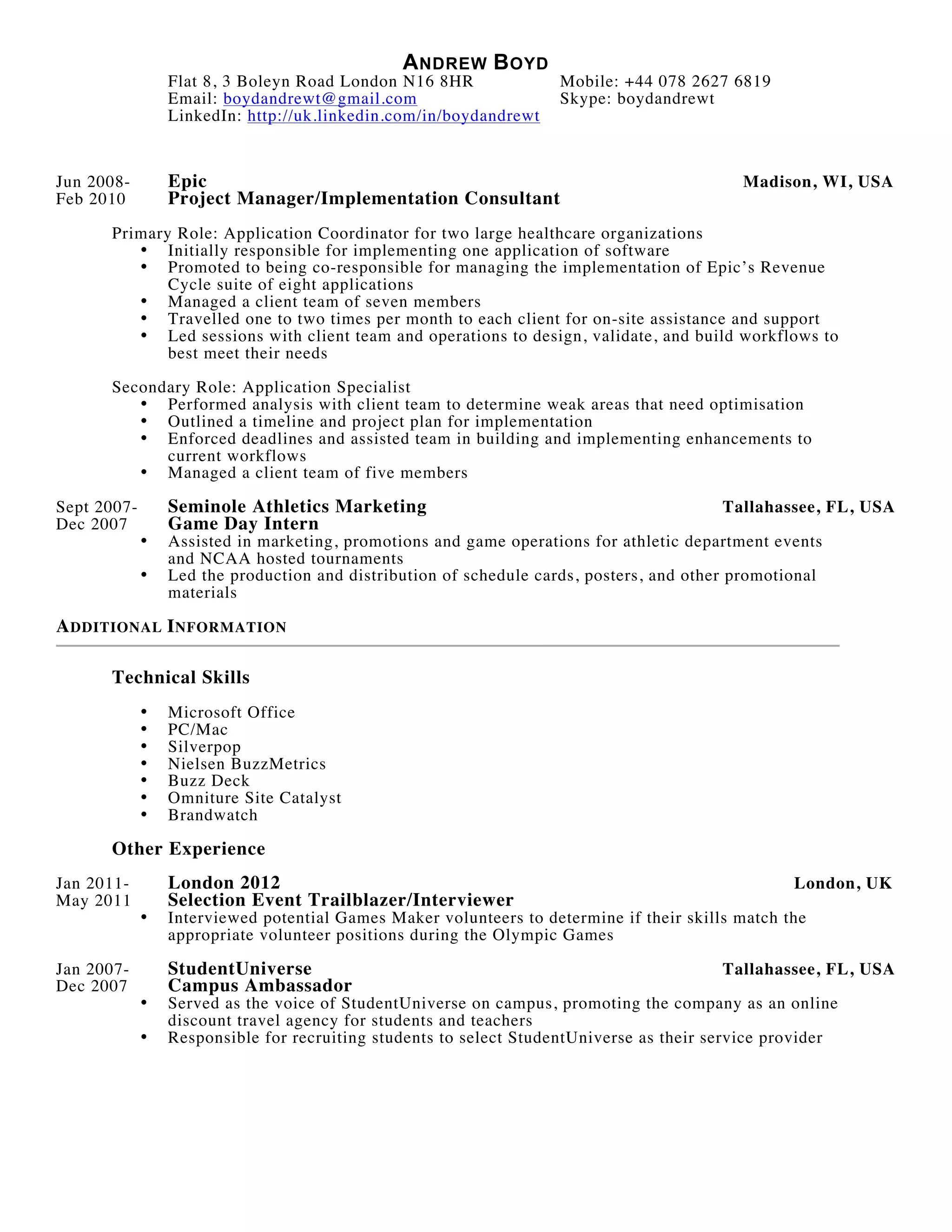 Andrew Boyd's CV | PDF