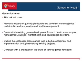 Serious games : games for health Dr Andrew Campbell | PPT