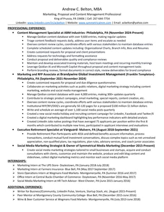 Andrew C. Belton, MBA Resume January 2025 | PDF