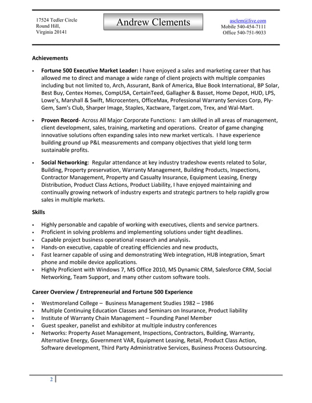 Andrew Clements Resume | PDF