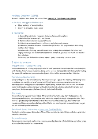 Andrew Goodwin - 6 Features of Music Videos and 5 Ways to Analyse Them ...