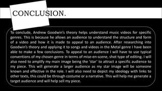 Andrew Goodwin music video theory | PPT