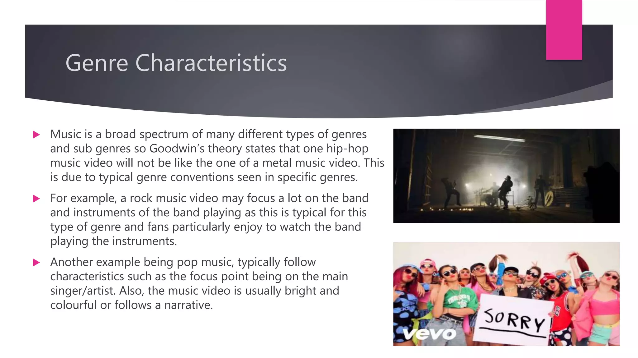 Andrew Goodwin’s 6 Features of Music Videos | PPTX