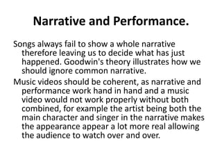 Andrew goodwin's music video theory. | PPTX