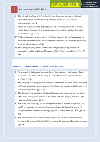 Andrew Heywood -Politics CHAPTER 1 WHAT IS POLITICS | PDF