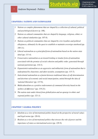 Andrew Heywood -Politics CHAPTER 1 WHAT IS POLITICS | PDF