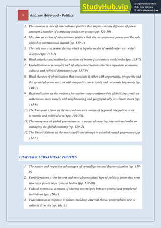 Andrew Heywood -Politics CHAPTER 1 WHAT IS POLITICS | PDF