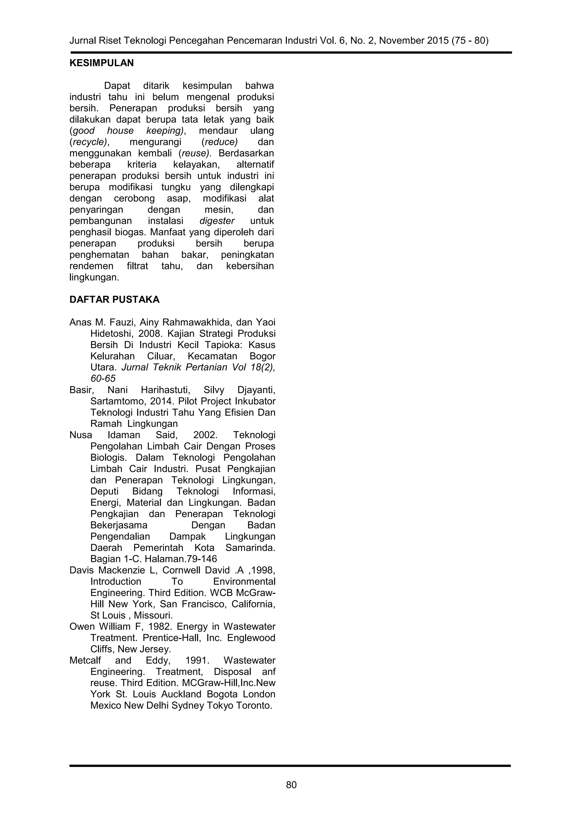 Andrew hidayat 127984-id-kajian-penerapan-produksi-bersih-di-indu | PDF