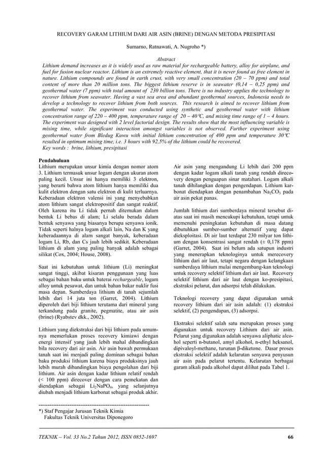 Andrew hidayat 182460-id-recovery-garam-lithium-dari-air-asin-bri | PDF