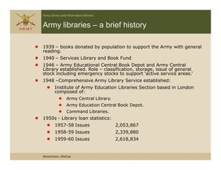 MoD and Army Library and Information Service, part 1 - Andrew ...