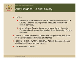 MoD and Army Library and Information Service, part 1 - Andrew ...