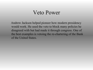 Andrew Jackson | PPT | Political Issues & policy | Politics