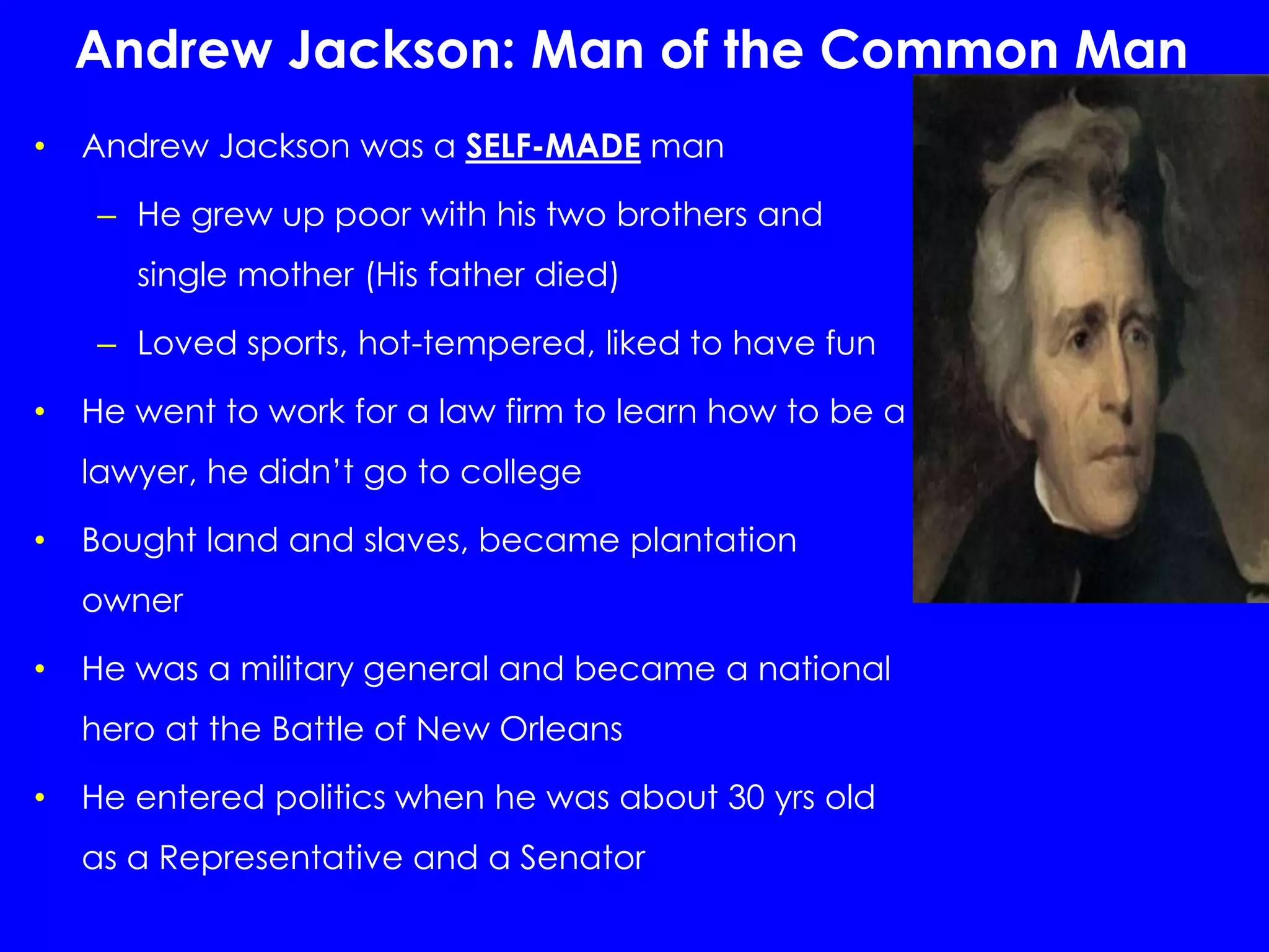 Andrew Jackson the Common Man's President | PPTX