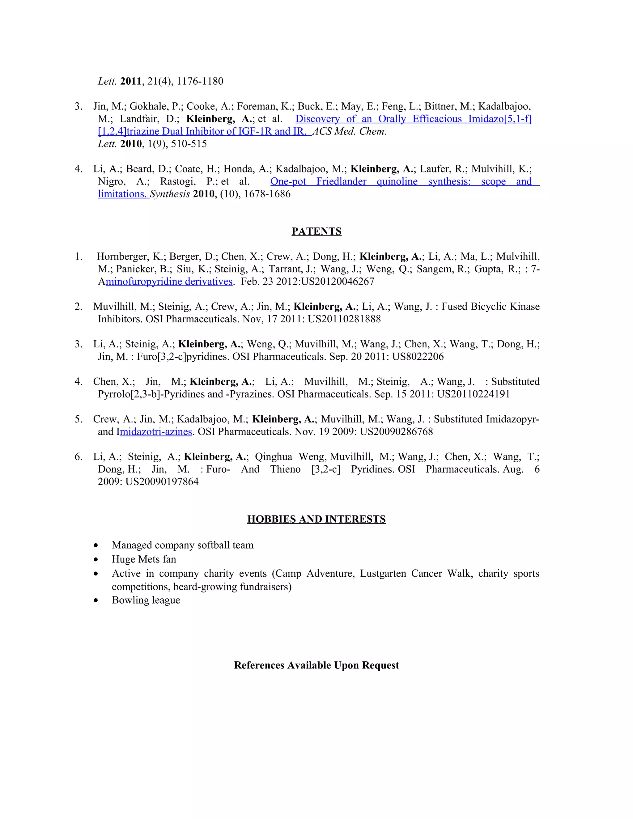 Andrew Kleinberg Resume | DOC