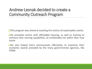 Andrew Lesnak addressed various health issues regularly at his sessions ...