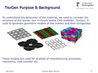 TexGen: Open Source Software for Modelling of Textile Composites | PPT