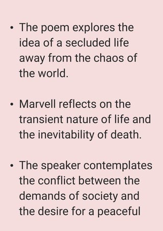 Andrew Marvell's poem "The Garden | PDF