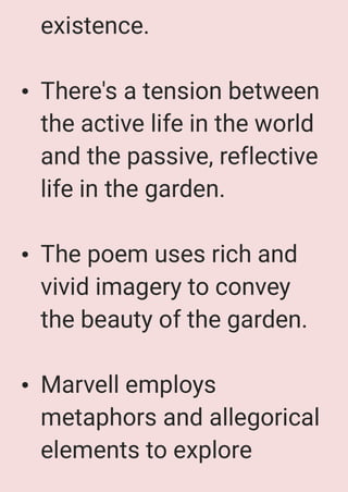 Andrew Marvell's poem "The Garden | PDF