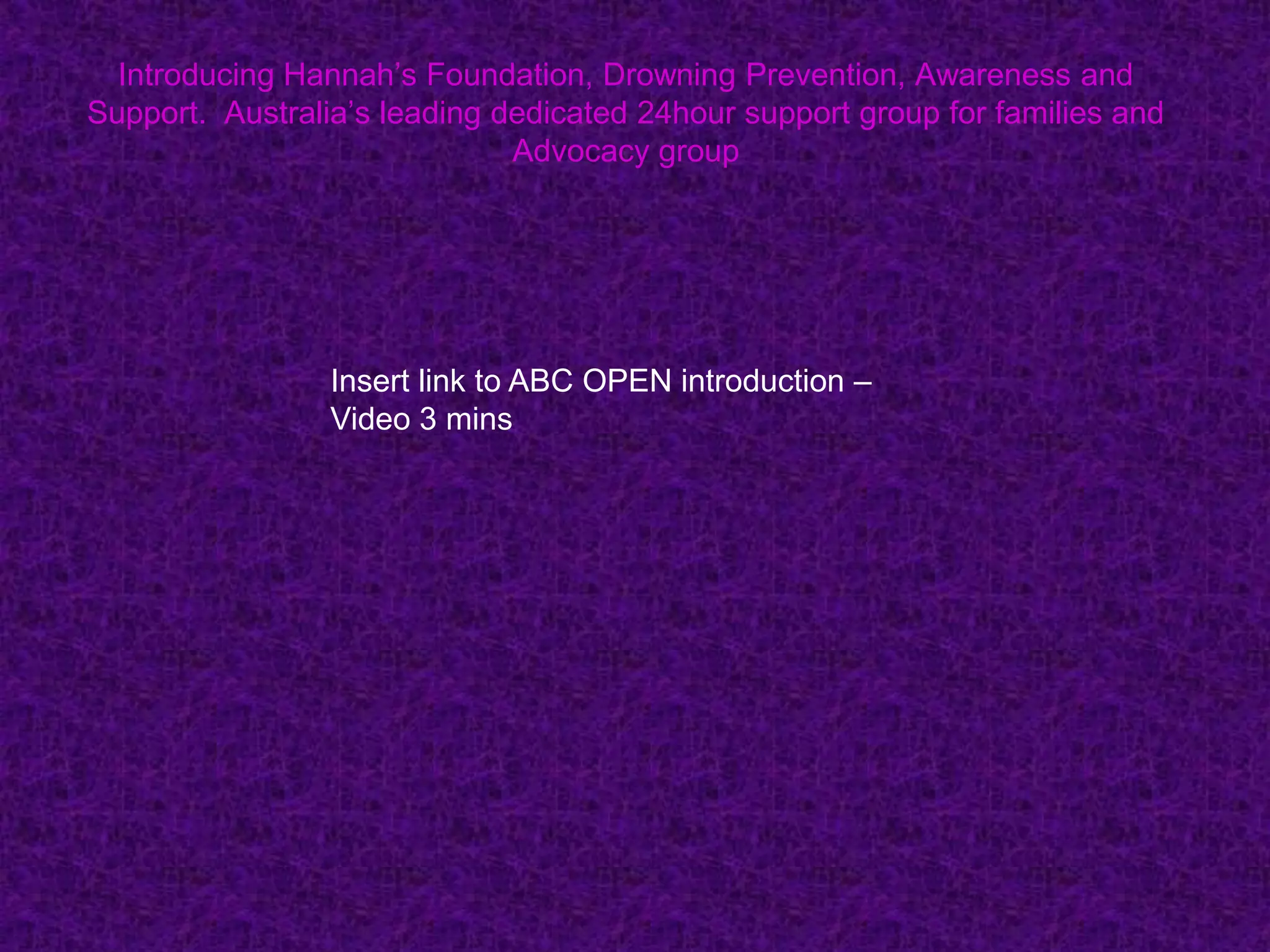 Andrew Plint "Hannah's Foundation" NDPA Symposium | PPT