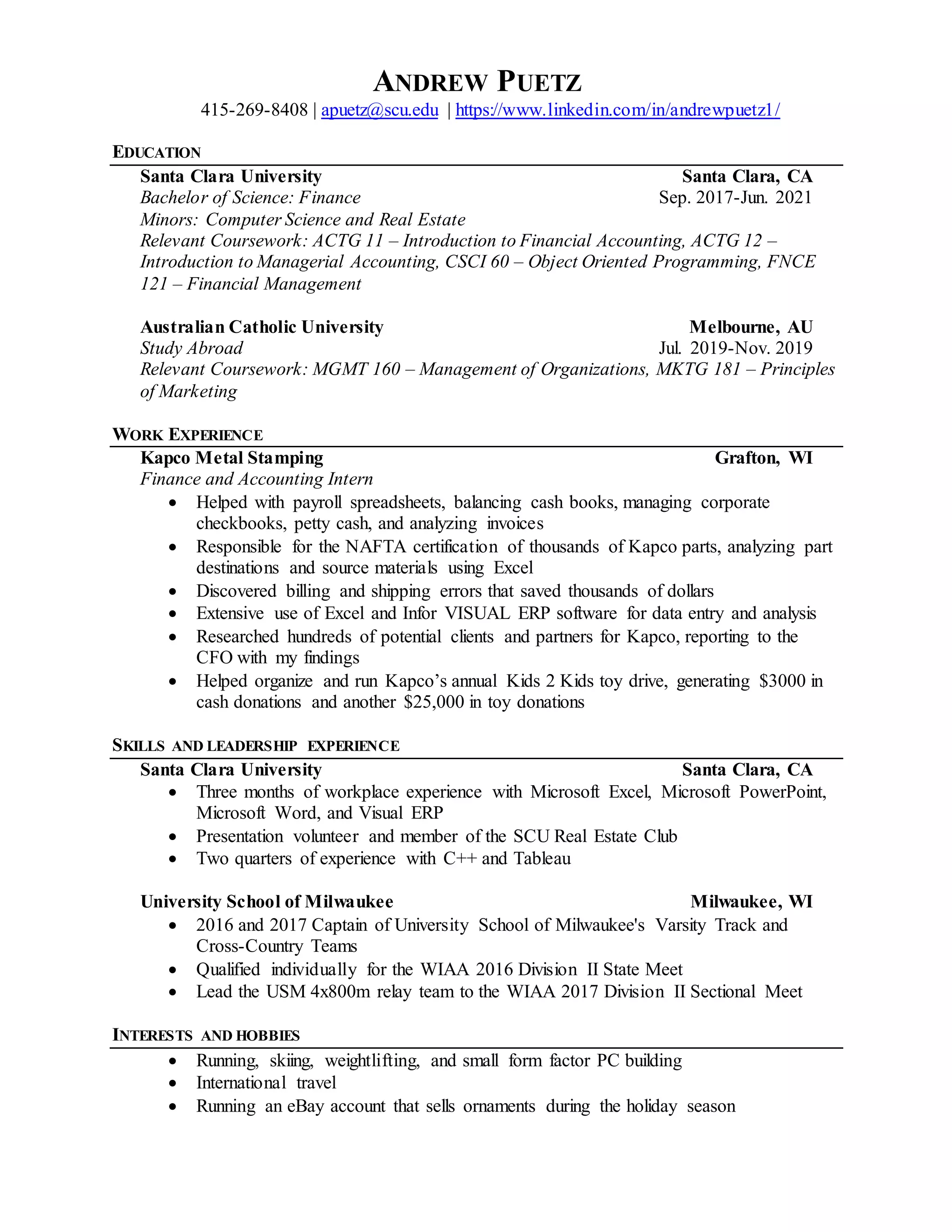 Andrew Puetz Resume | DOCX