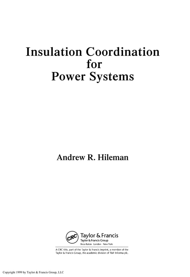 [Andrew R. Hileman] Insulation Coordination for Power System.pdf | Gas ...