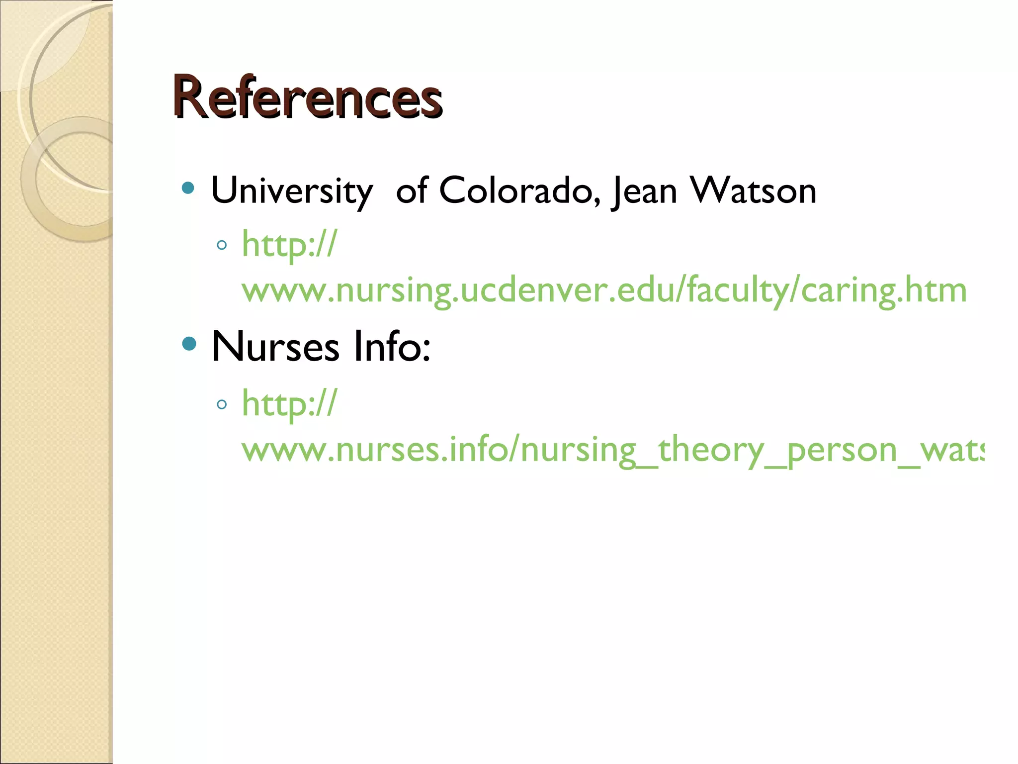 N212 Theory: Jean Watson Presentation | PPT