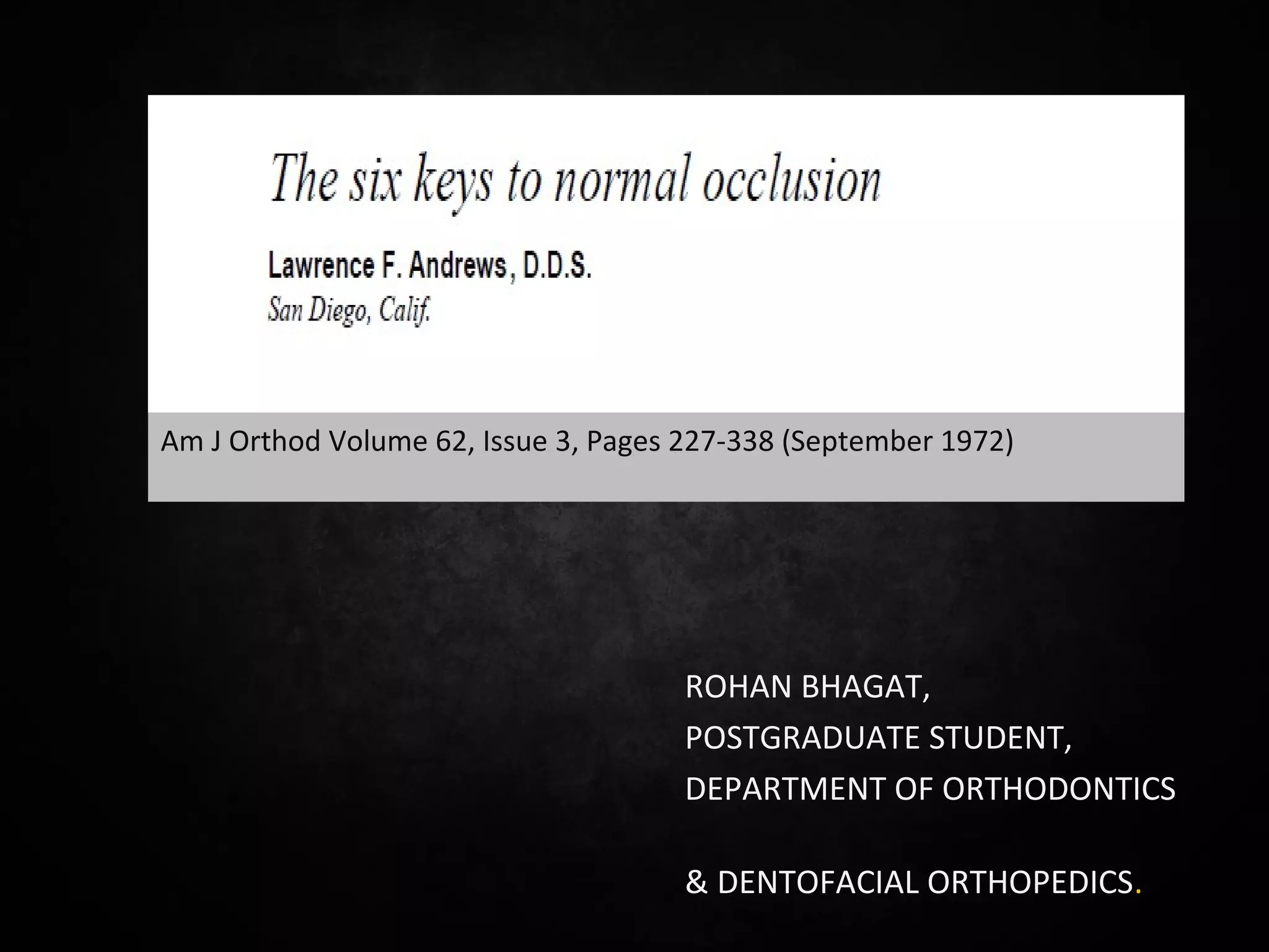 Andrew's Six Keys | PPT