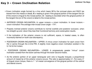 Andrews' six keys to normal occlusion | PDF