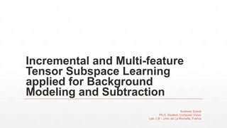 Incremental and Multi-feature Tensor Subspace Learning applied for Background Modeling and ...