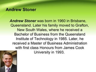 Andrew Stoner’s Journey In The Field Of Politics | PPT
