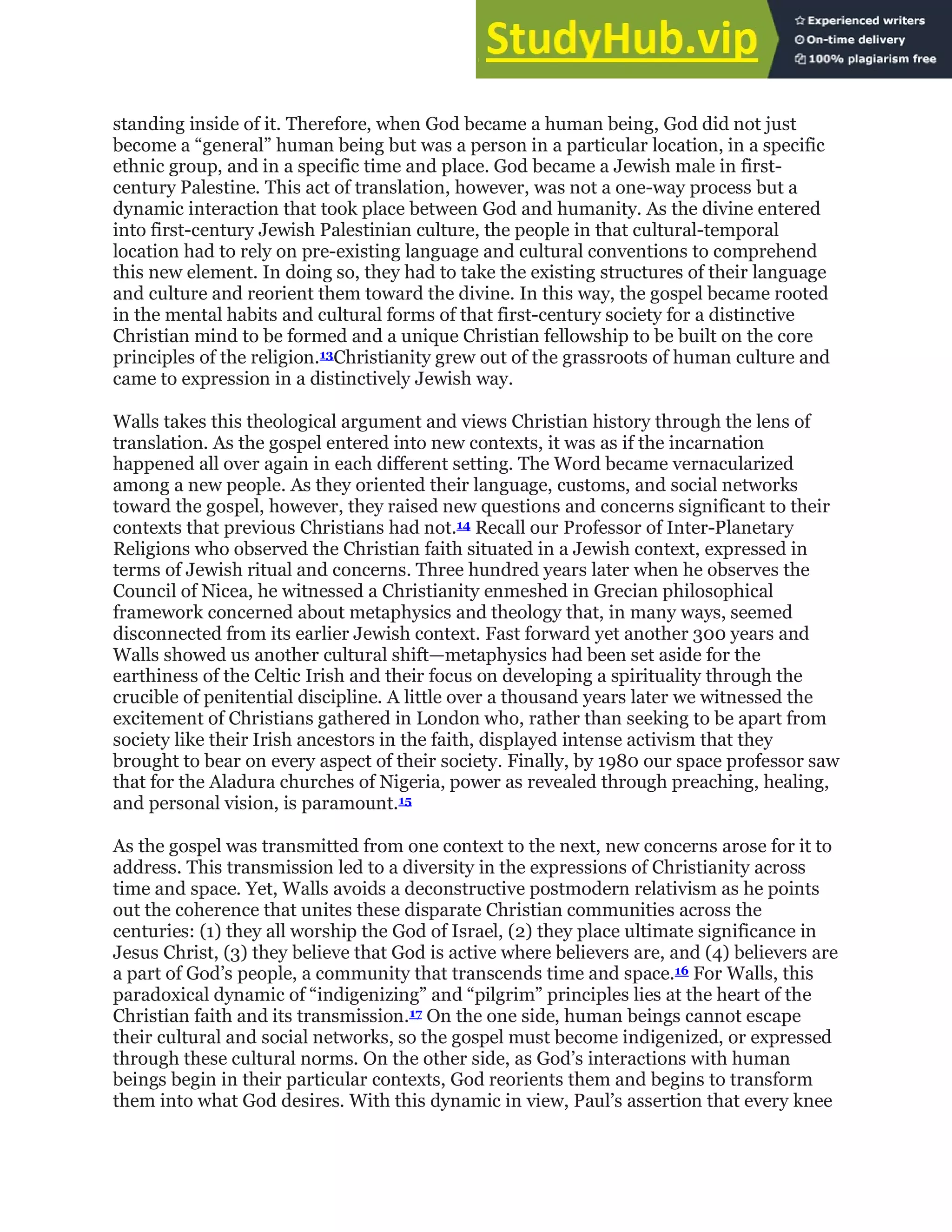 Andrew Walls and The Missionary Movement in Christian History (1996) Introducing World ...