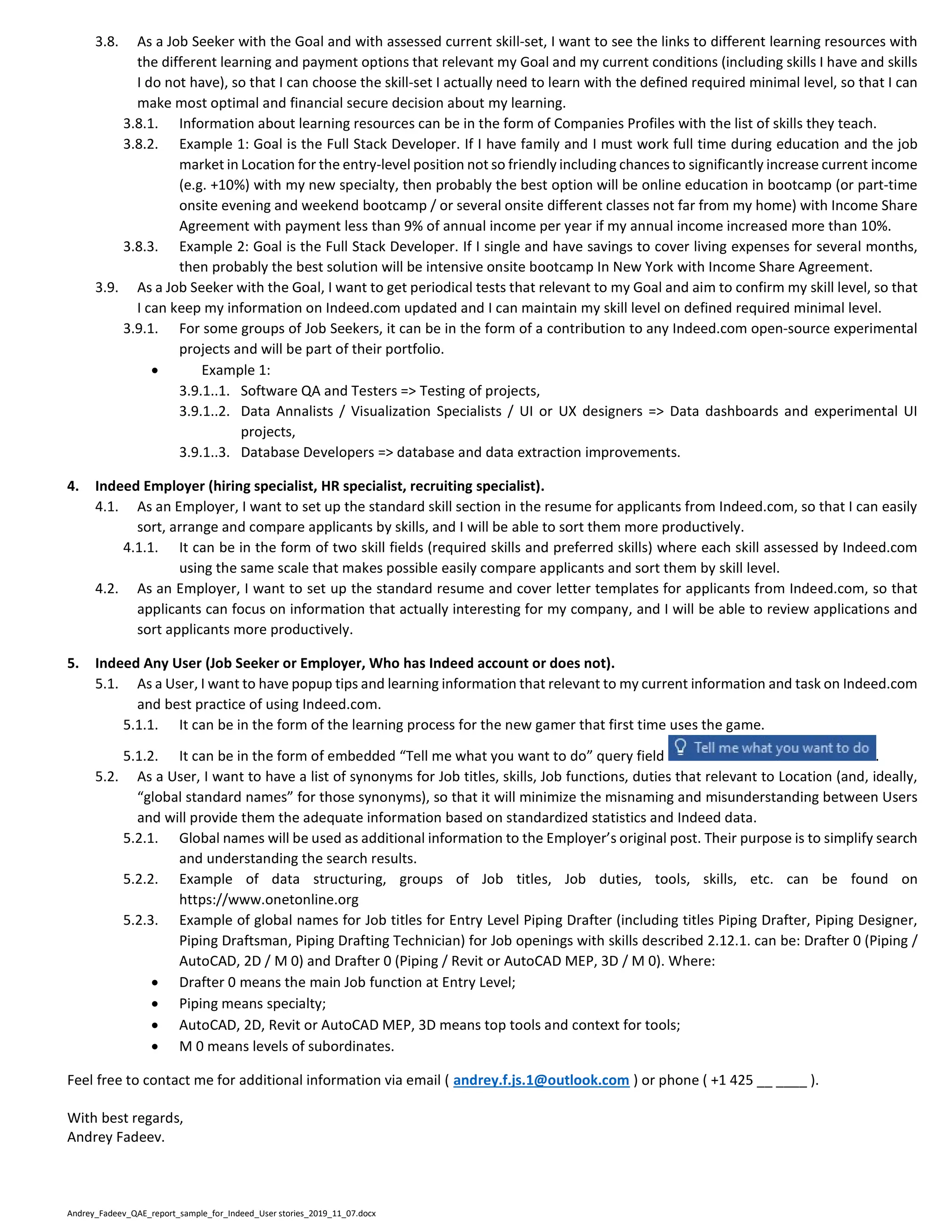 Andrey fadeev qae_report_sample_for_indeed_user stories_2019_11_07 | PDF